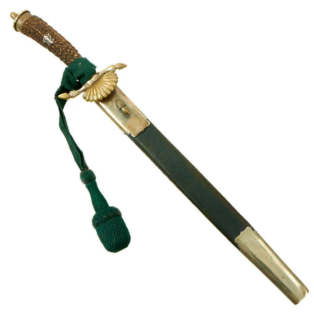 Original German WWII Hirschfänger Stag Handle Forestry Dress Cutlass b ...