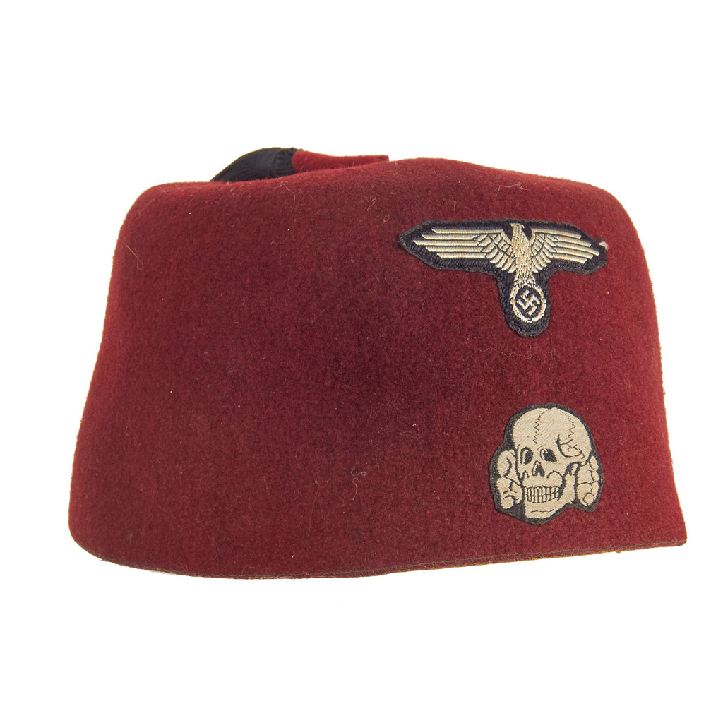 Original German WWII Waffen SS M43 Maroon Parade Fez for Foreign Volun ...