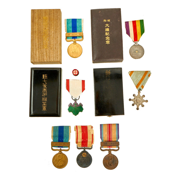 Original Imperial Japanese Cased Military Medals of Honor Lot - 7 Meda ...
