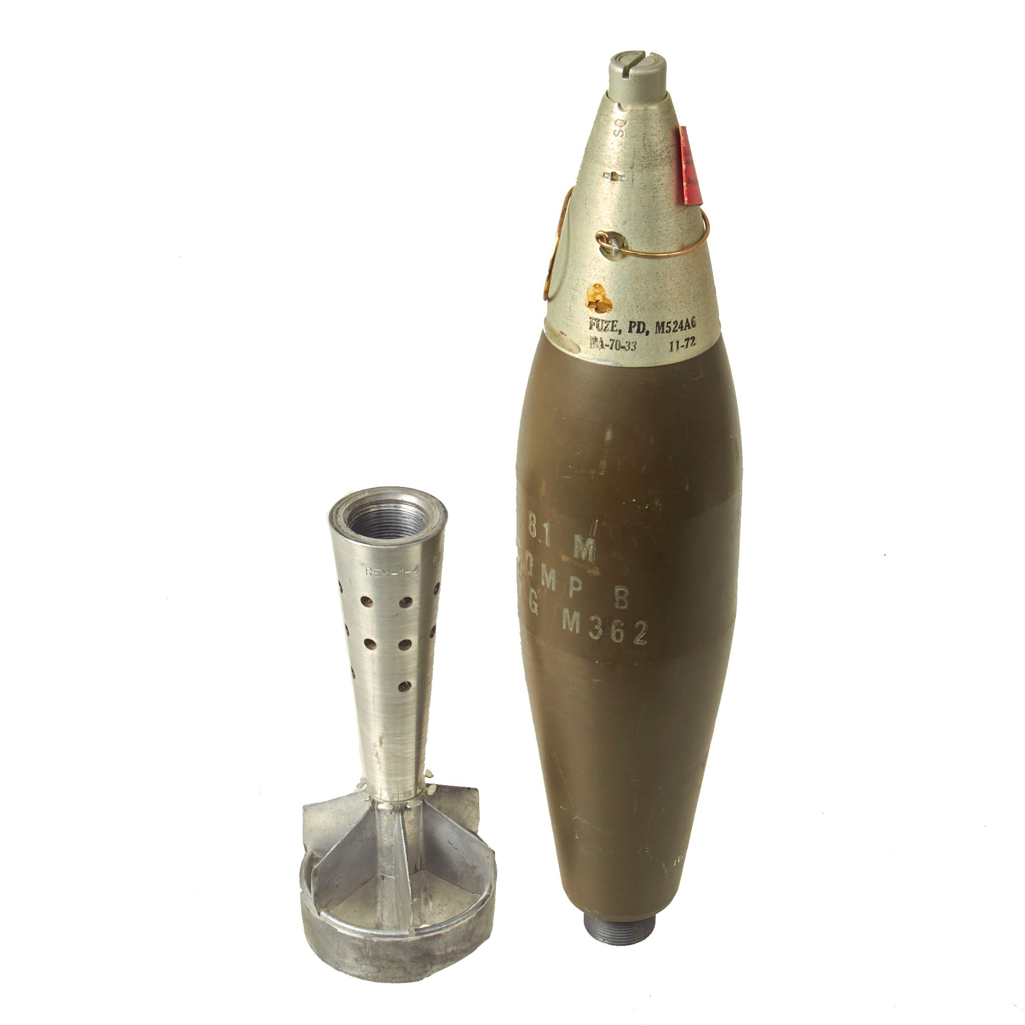 Original U.S. Vietnam War Inert M362A1 HE 81mm Mortar Round - Dated 19 ...