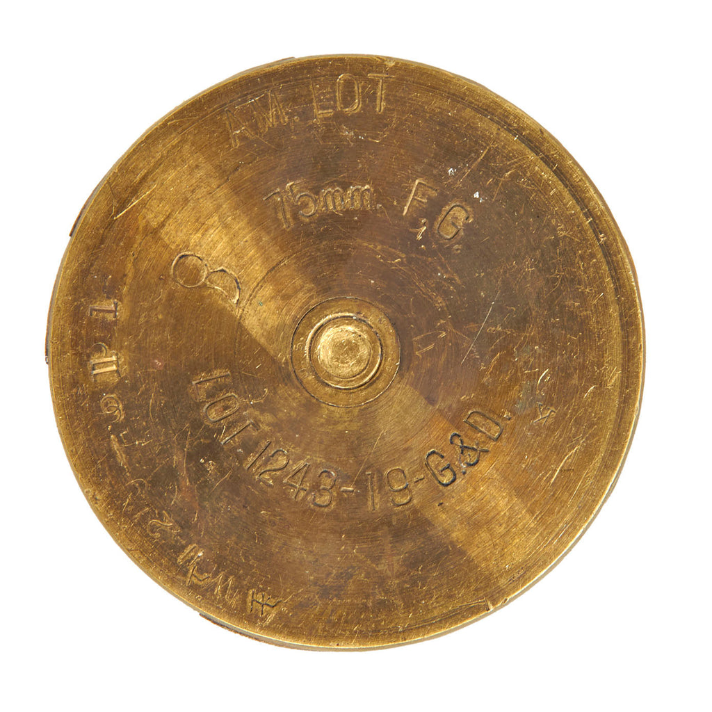 Original U.S. WWII 75mm Field Gun M1897 Shell Casing with Custom Machi ...