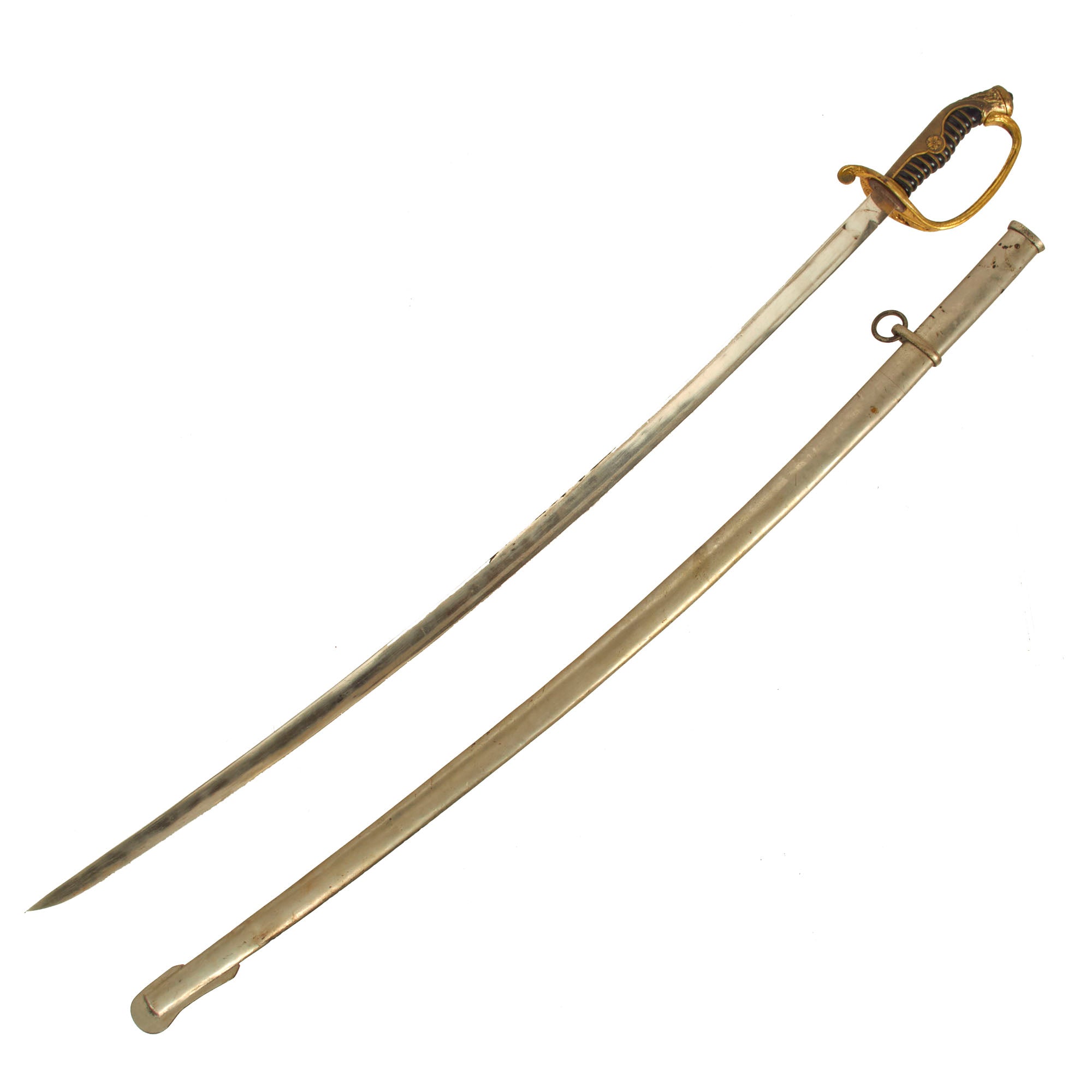 Original WWII Imperial Japanese Army Type 19 Kyu-Gunto Nickel Plated P ...