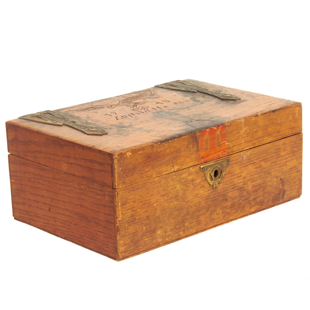 Original German WWII 1940 dated Engraved Luftwaffe Wooden Keepsake Box ...