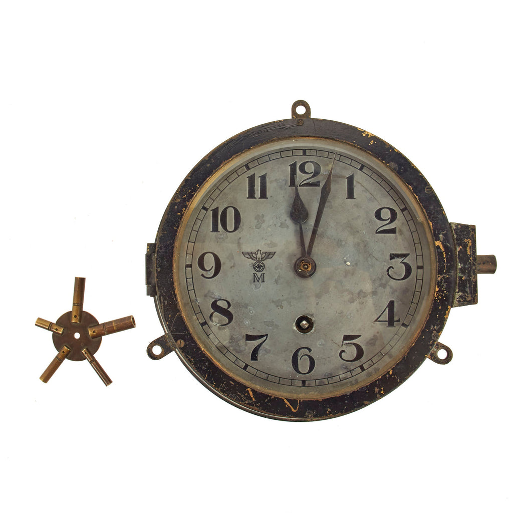 Original German WWII Kriegsmarine Navy Marked U-Boat Brass Clock With ...
