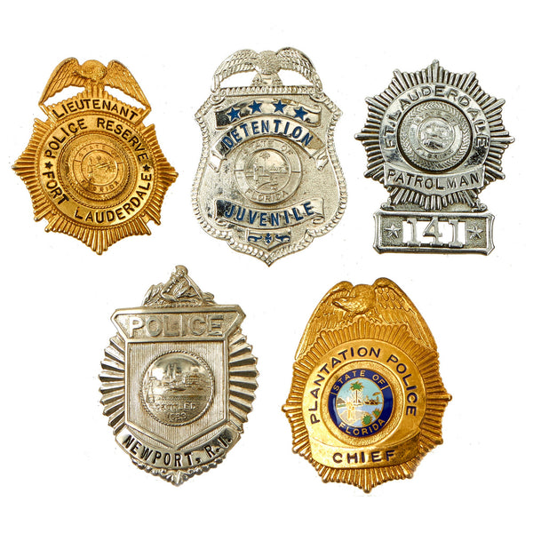 Original U.S. Law Enforcement Cap / Chest Badge Insignia Grouping - 5 ...