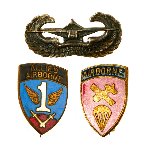 Original U.S. WWII US Army Airborne Glider Wings And Unit Insignia Gro ...