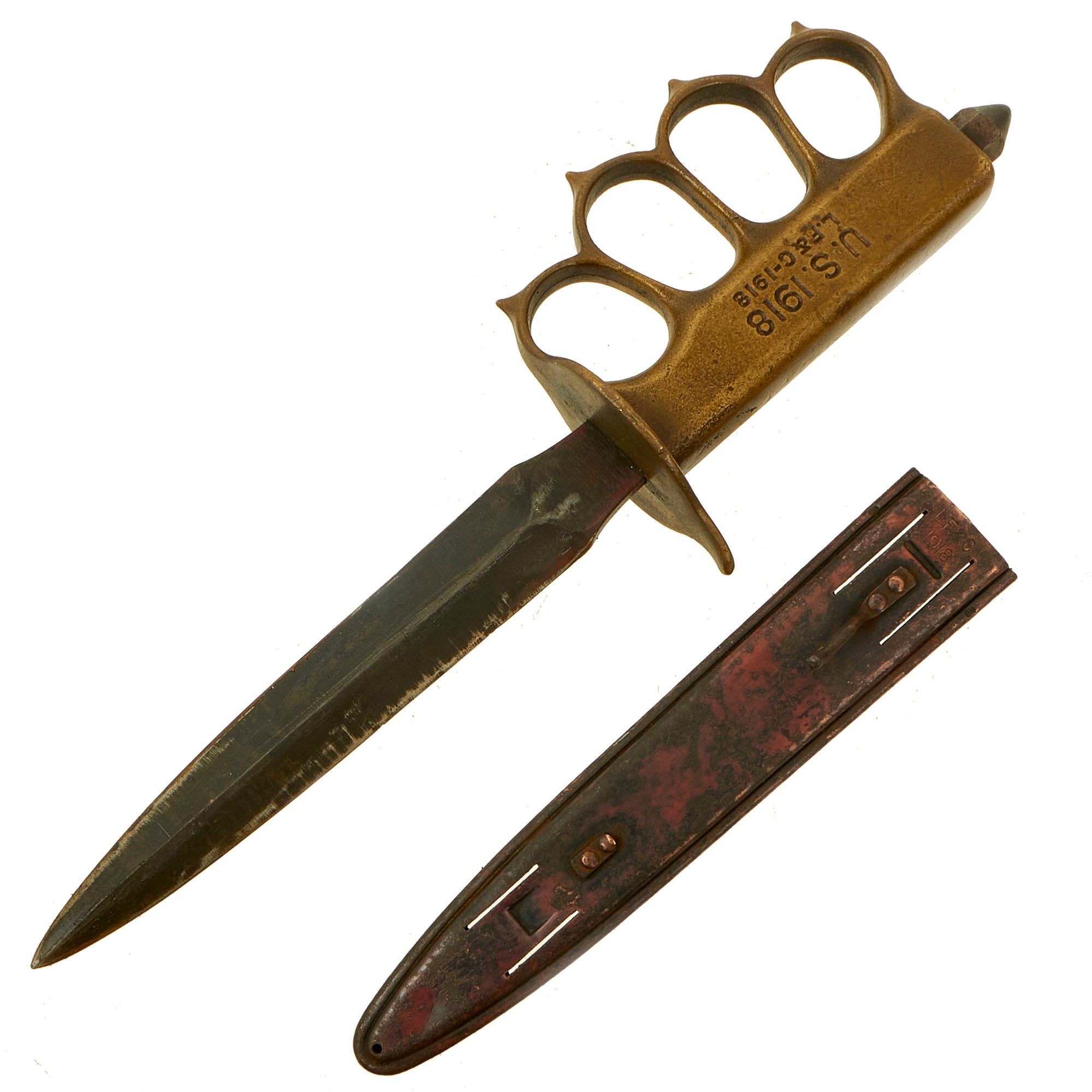 Original U.S. WWI Model 1918 Mark I Trench Knife by L. F. & C. with 19 – International Military ...