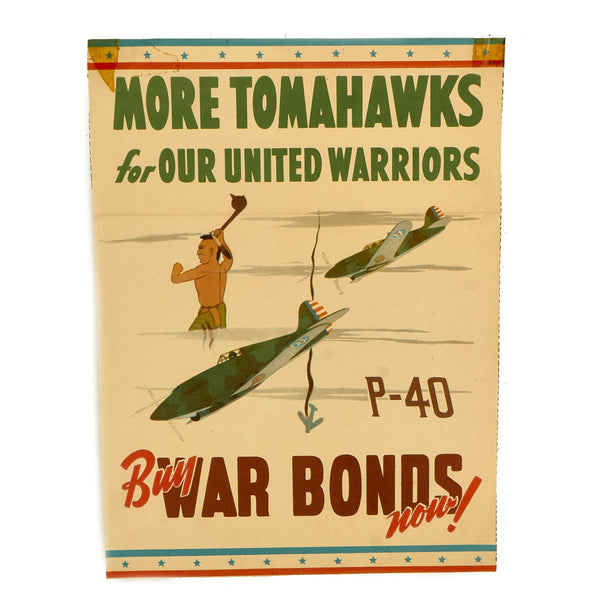 Original U.S. WWII “More Tomahawks For Our United Warriors” War Bonds ...