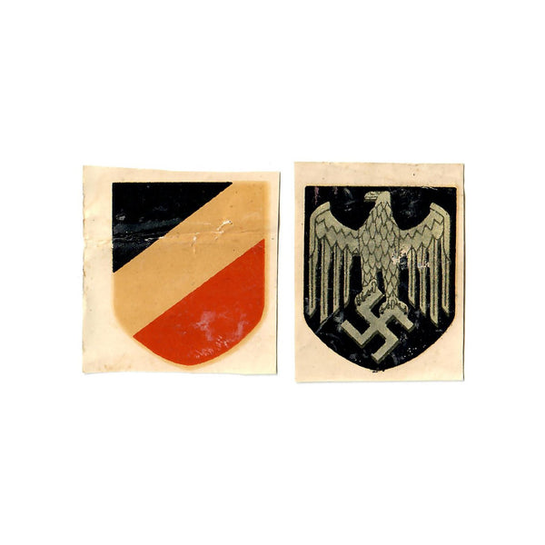 Original German WWII Heer Army Unissued Helmet Decal Set - Silver Wehr ...