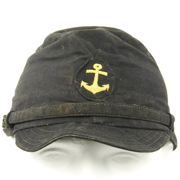Original Japanese WWII Naval Landing Forces Forage Cap in Blue - SNLF ...
