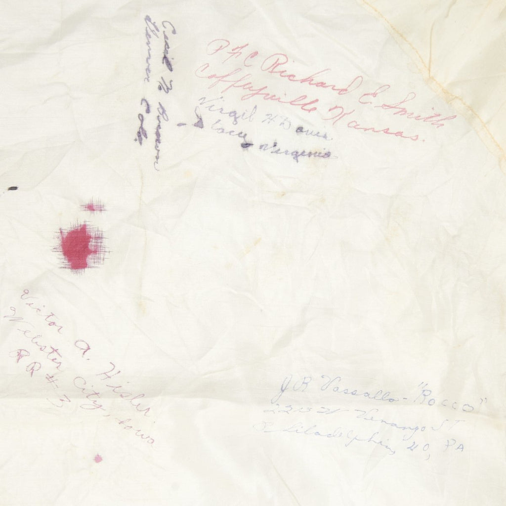 Original Japanese WWII Pilot Bail Out Float Flag Signed by USGIs ...