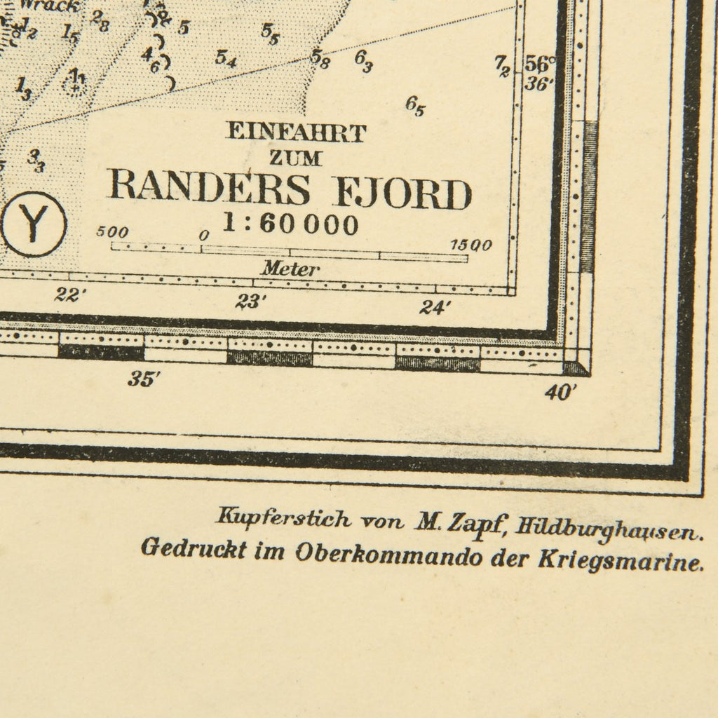 Original German WWII 1942 Kriegsmarine U-Boat Map of North Sea and ...