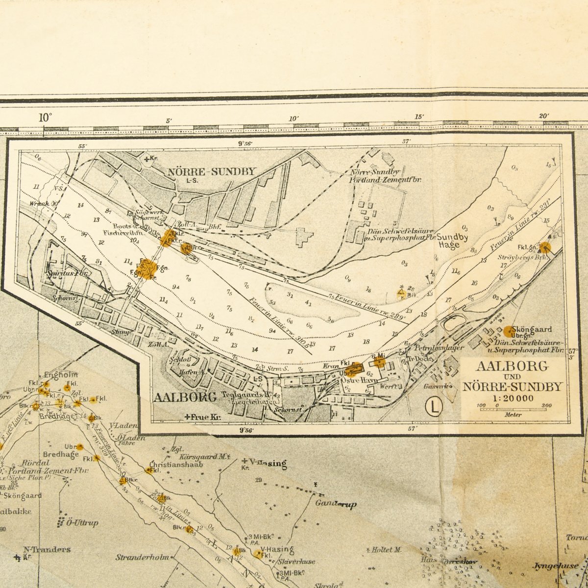 Original German WWII 1942 Kriegsmarine U-Boat Map of North Sea and ...