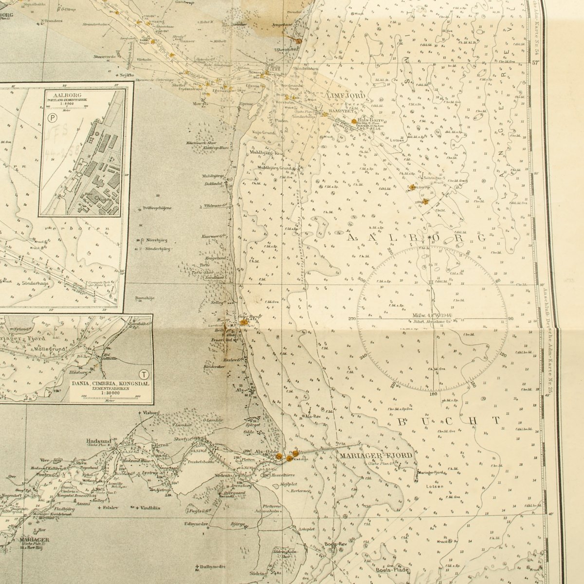 Original German WWII 1942 Kriegsmarine U-Boat Map of North Sea and ...