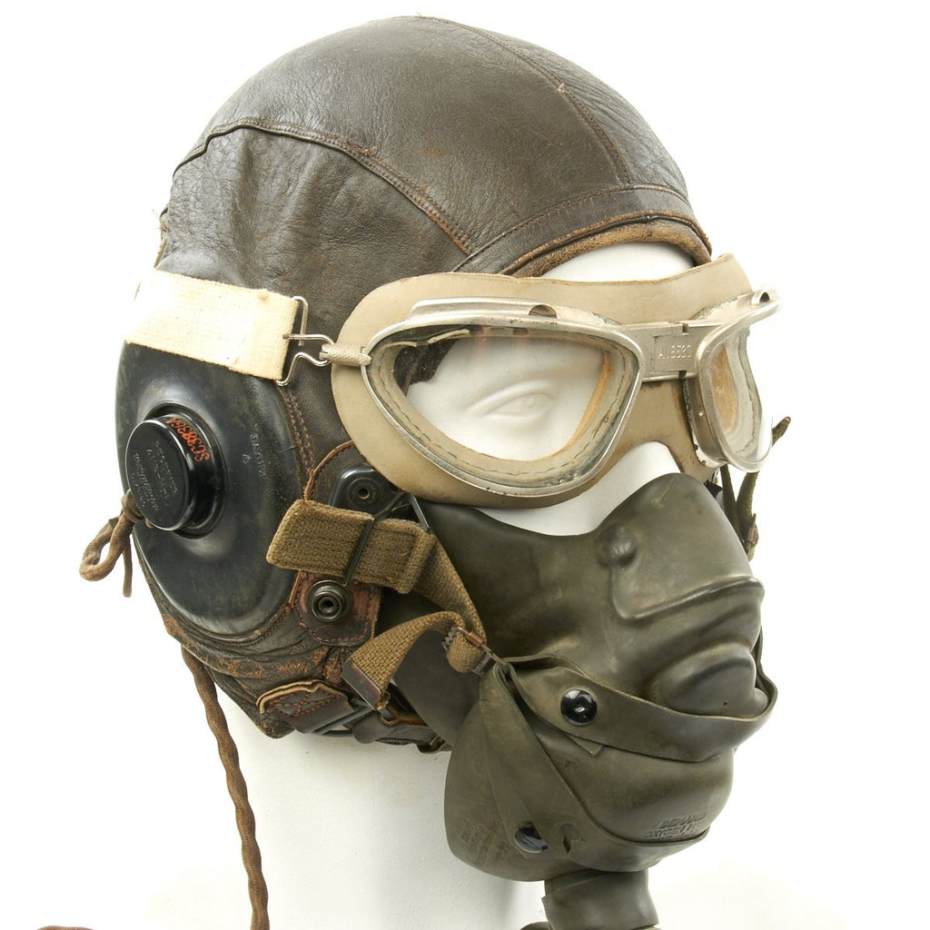 Original U.S. WWII Army Air Force Aviator Flight Helmet Set - AN6530 G ...
