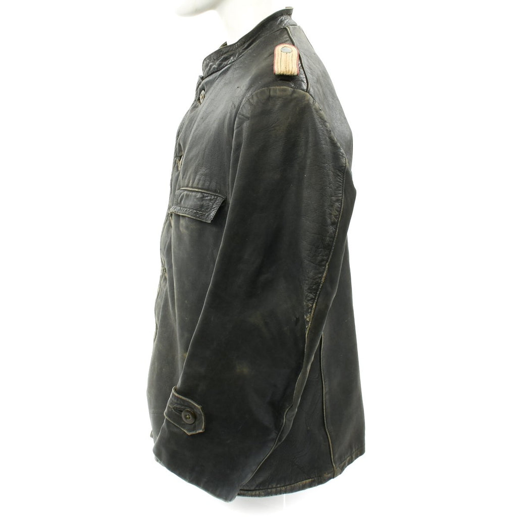Original German WWII Panzer Officer Black Leather Jacket ...