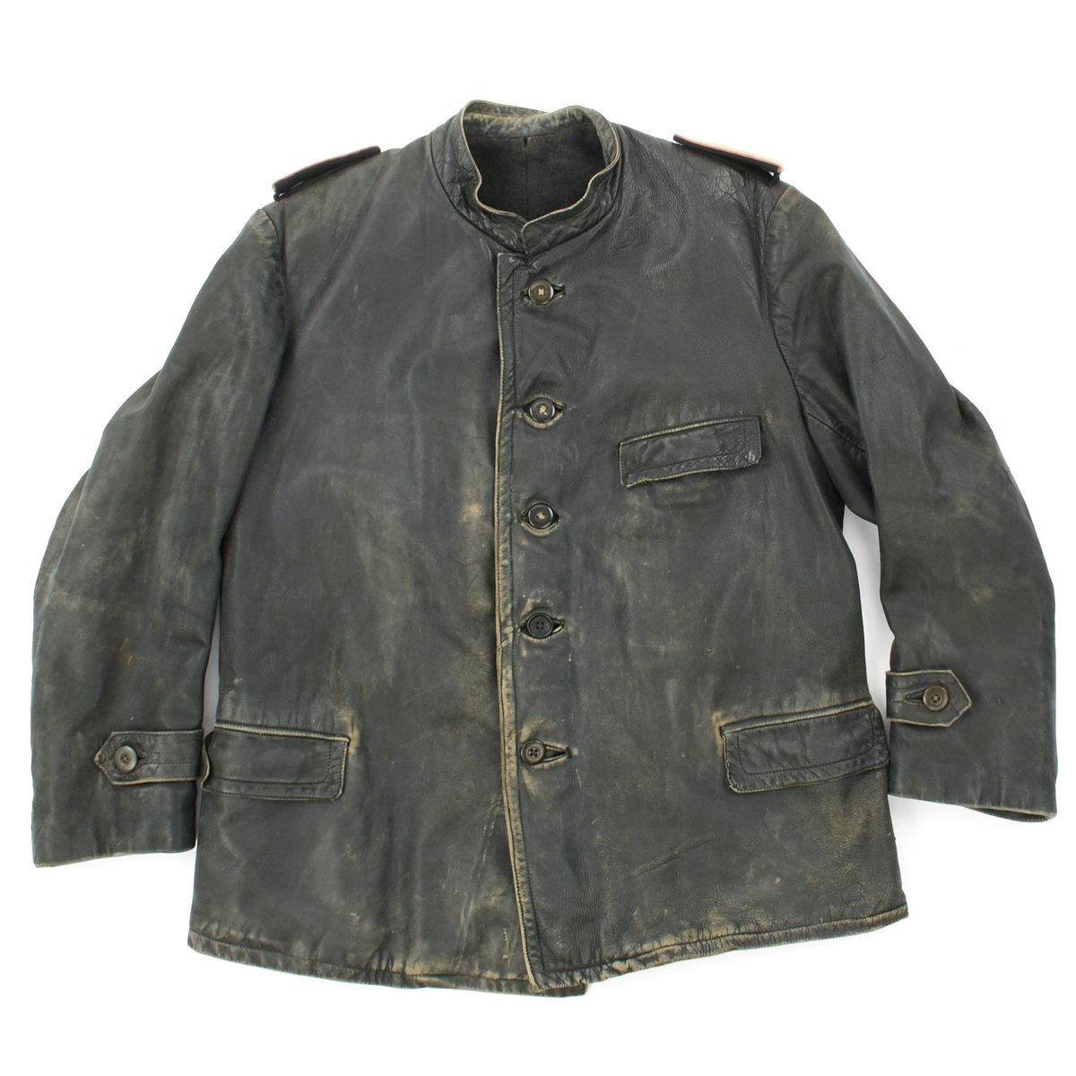 Original German WWII Panzer Officer Black Leather Jacket ...