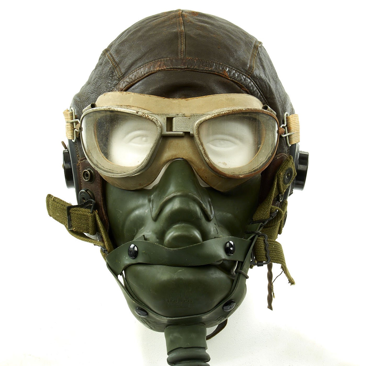 Original U.S. WWII USAAF Aviator Flight Helmet Set - AN6530 Goggles, A ...