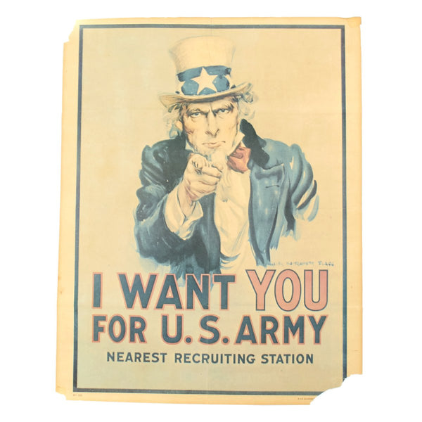 Original U.S. WWII Uncle Sam Recruitment Poster - I WANT YOU FOR THE U ...