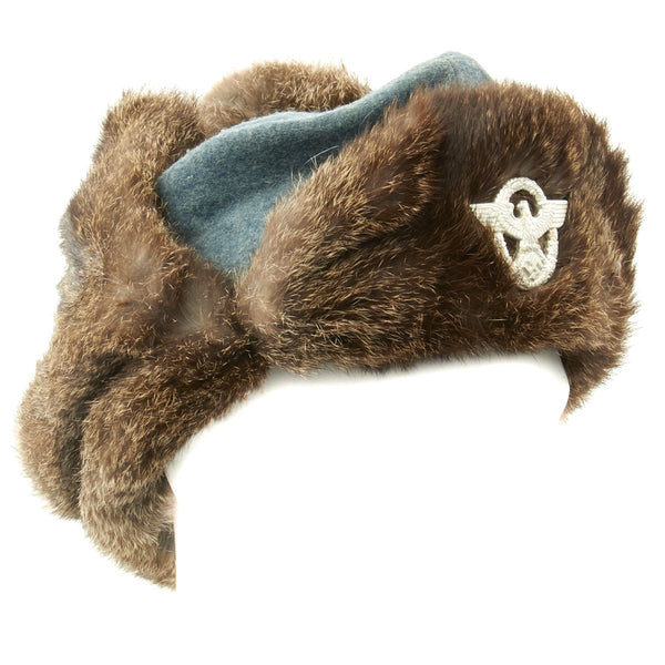 Original German WWII Field Police Winter Fur Hat - Dated 1944 ...