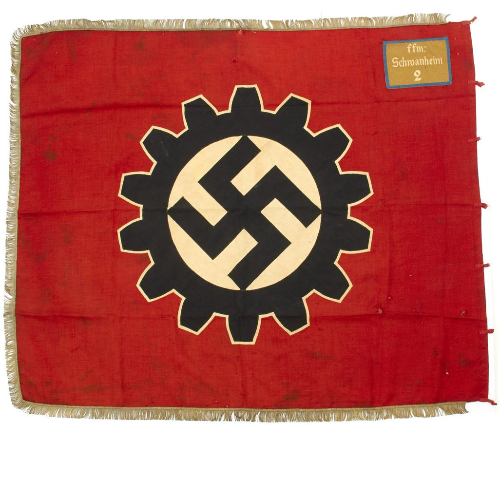 Original German WWII German DAF Labor Front USGI Signed Fringed Flag ...