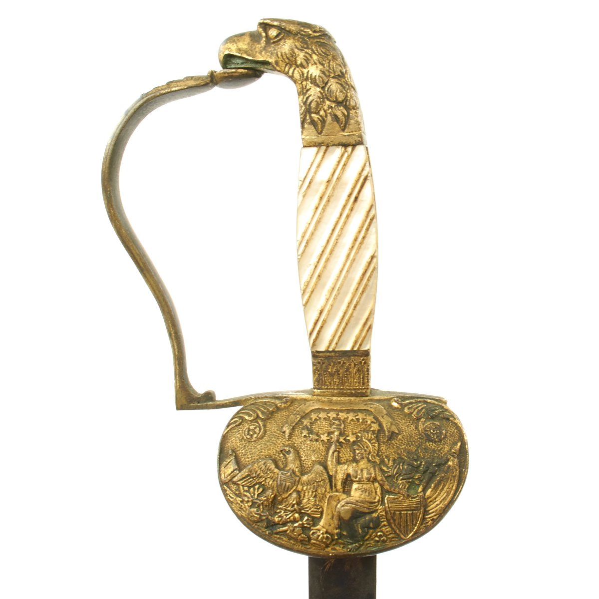 Original U.S. American Eagle Officer Sword with Carved Bone Grip ...