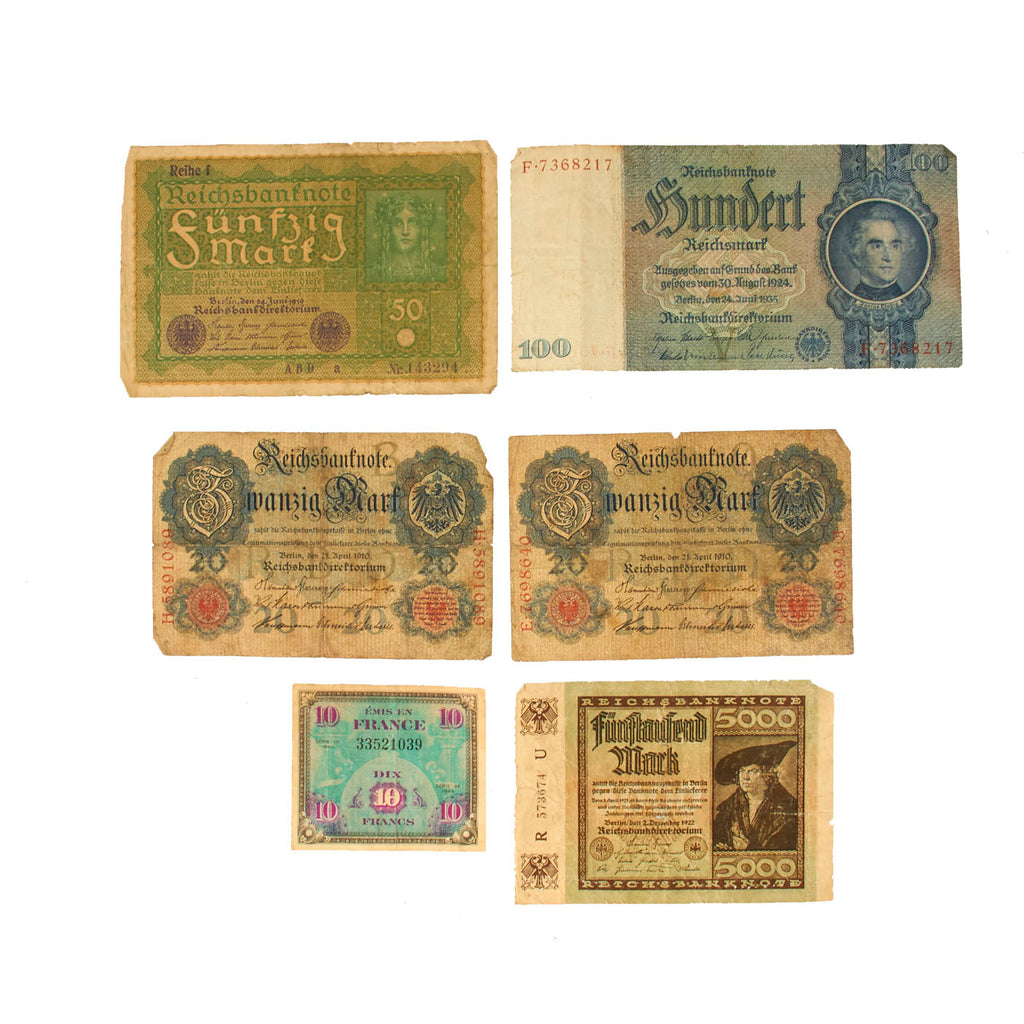 Original German WWI & WWII Medal, Insignia & Currency Grouping - 34 It ...