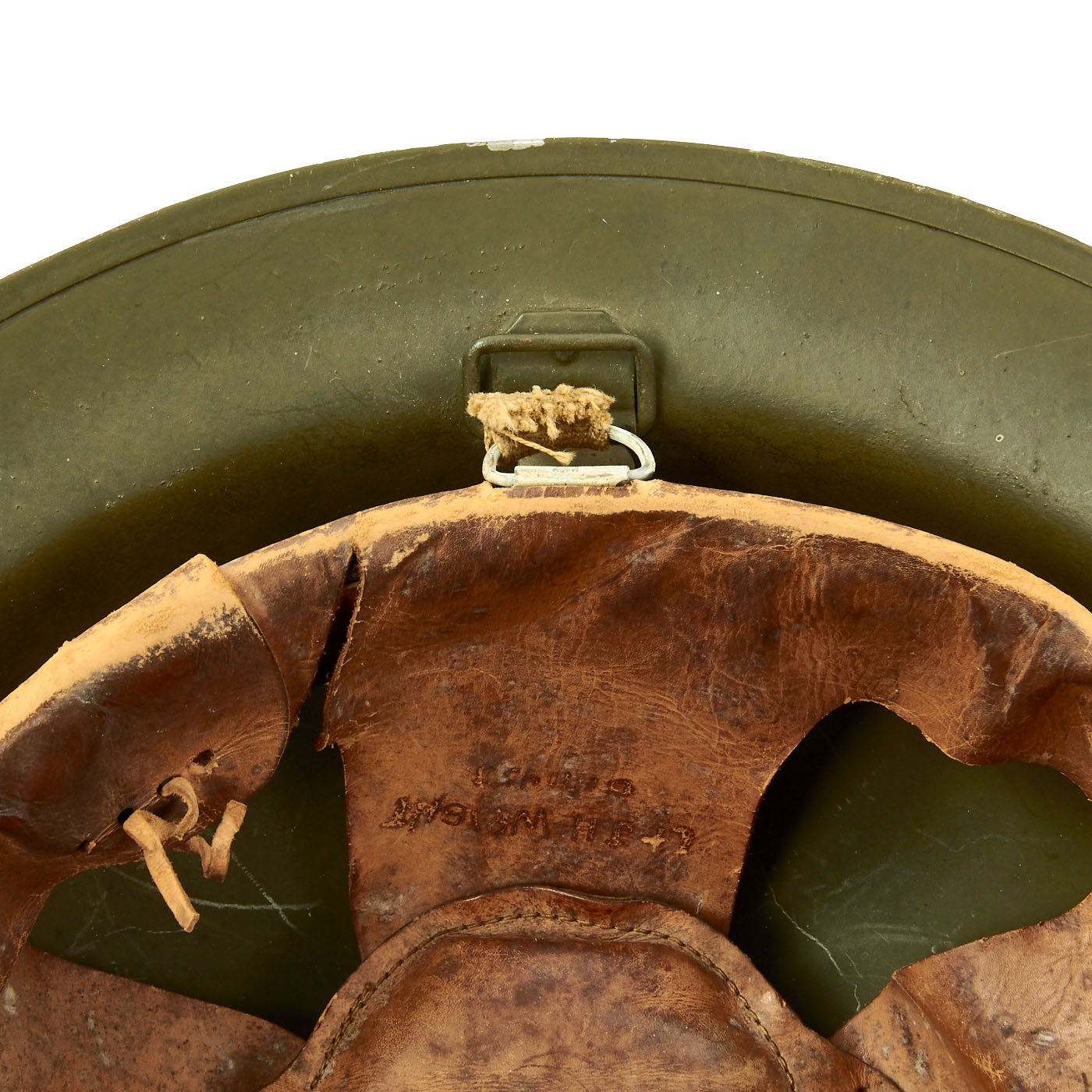 Original U.S. WWII M1917A1 Named Kelly Helmet with Textured Paint - Lt ...