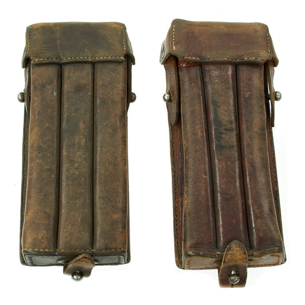 Original German Austrian WWII MP 18 Triple Magazine Double Leather Pou ...
