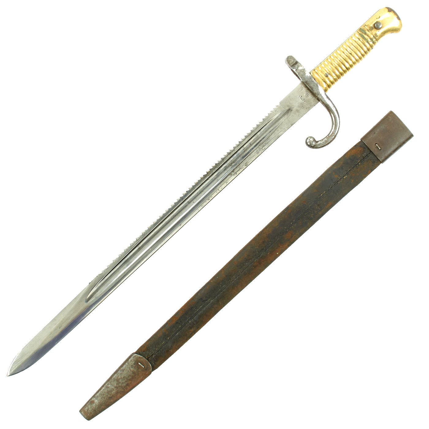 Original Belgian Comblain Model 1867 Sawback Bayonet with Scabbard for ...