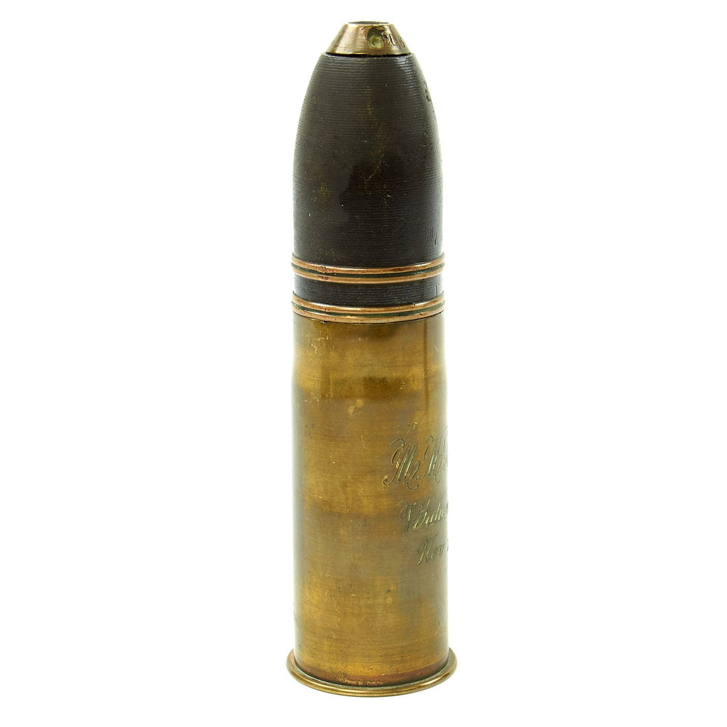 Original WWI Trench Art Engraved French Artillery Shells - German, Fre ...