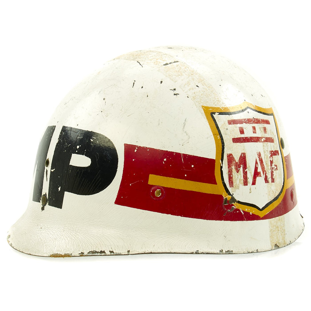 Original U.S. Vietnam War USMC III Marine Amphibious Force MP Helmet L ...