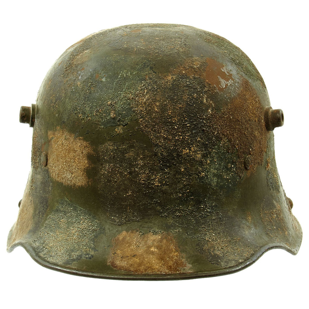 Original German WWI M16 Stahlhelm Helmet with Textured Panel Camouflag ...