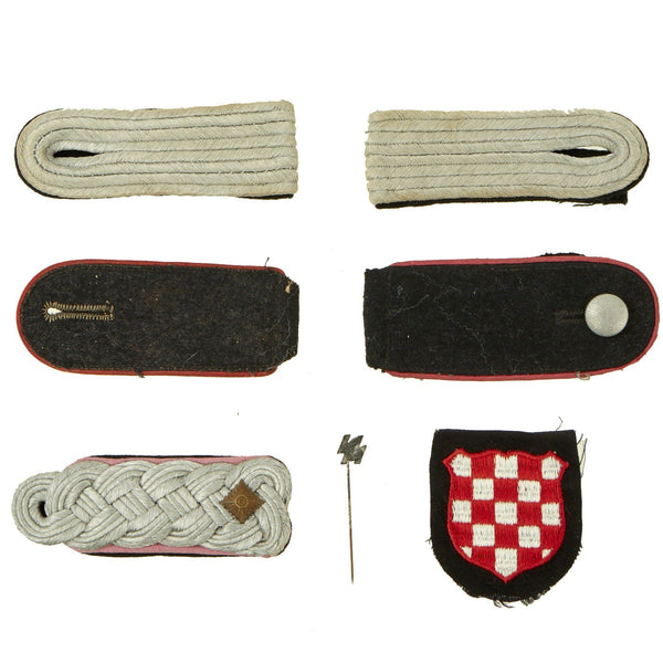 Original German WWII SS Shoulder Boards Grouping with Croatian SS "Han ...