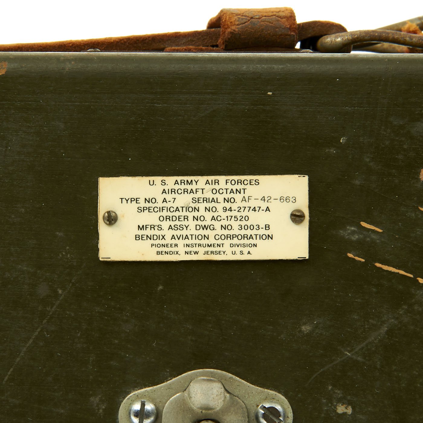 Original U.S. WWII Army Air Forces Type A-7 Octant by Bendix Aviation ...