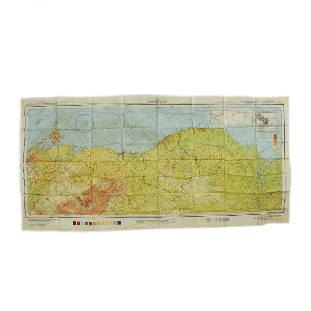 Original U.S. WWII Army Air Forces Cloth “Silk” Escape and Evasion Map ...