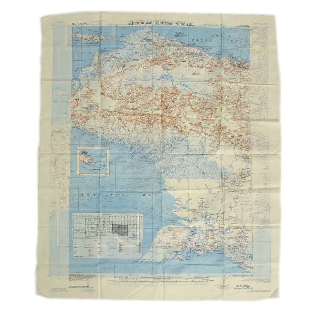 Original U.S. WWII Army Air Forces Cloth “Silk” Escape and Evasion Map ...