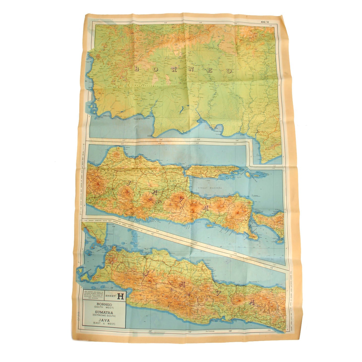 Original U.S. WWII Army Air Forces Escape and Evasion “Silk” Map Lot ...