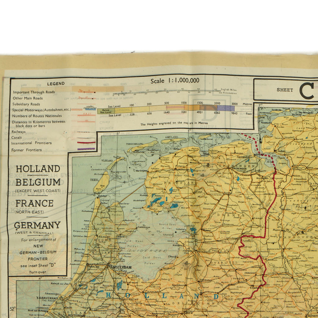 Original WWII Escape and Evasion “Silk” Maps For Holland, Belgium, Fra ...