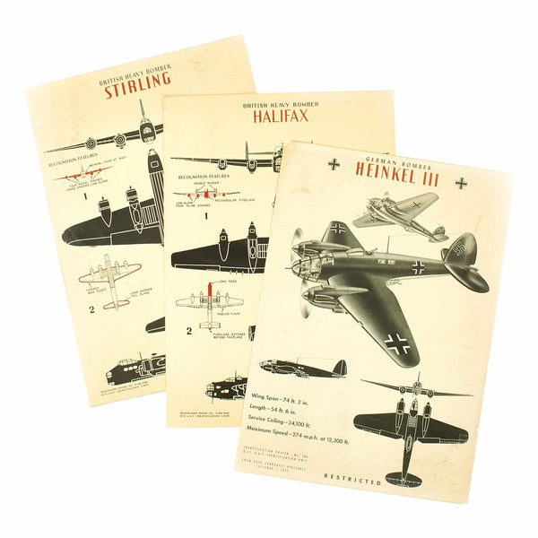 Original U.S. WWII Set of 3 USAAF Aircraft Identification Posters: Ger ...