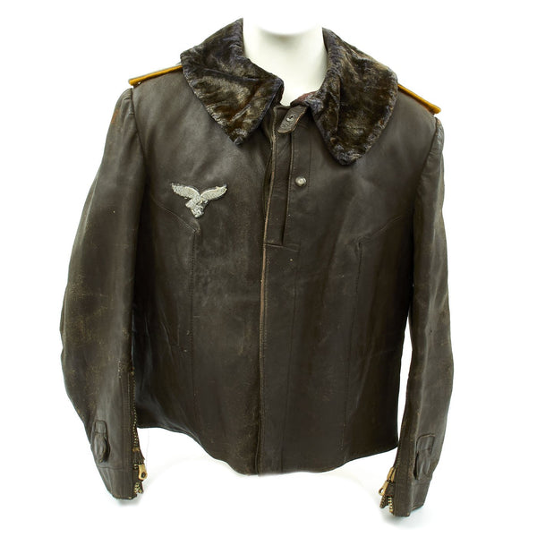 Original German WIII Luftwaffe Officer Pilot Leather Flight Jacket ...