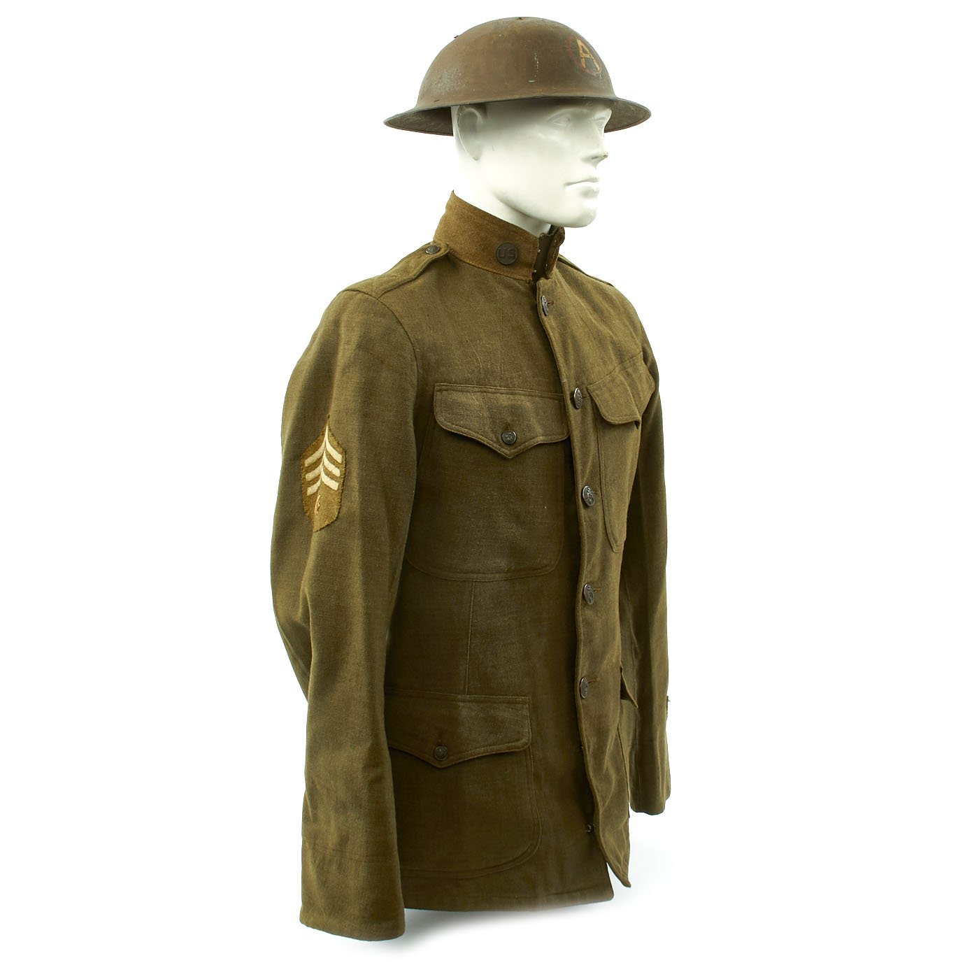 Original U.S. WWI Third Army Uniform Jacket and M1917 Helmet ...