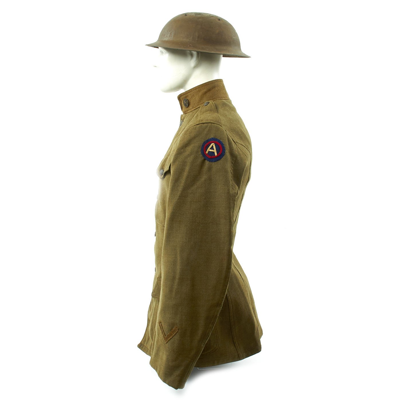 Original U.S. WWI Third Army Uniform Jacket and M1917 Helmet ...