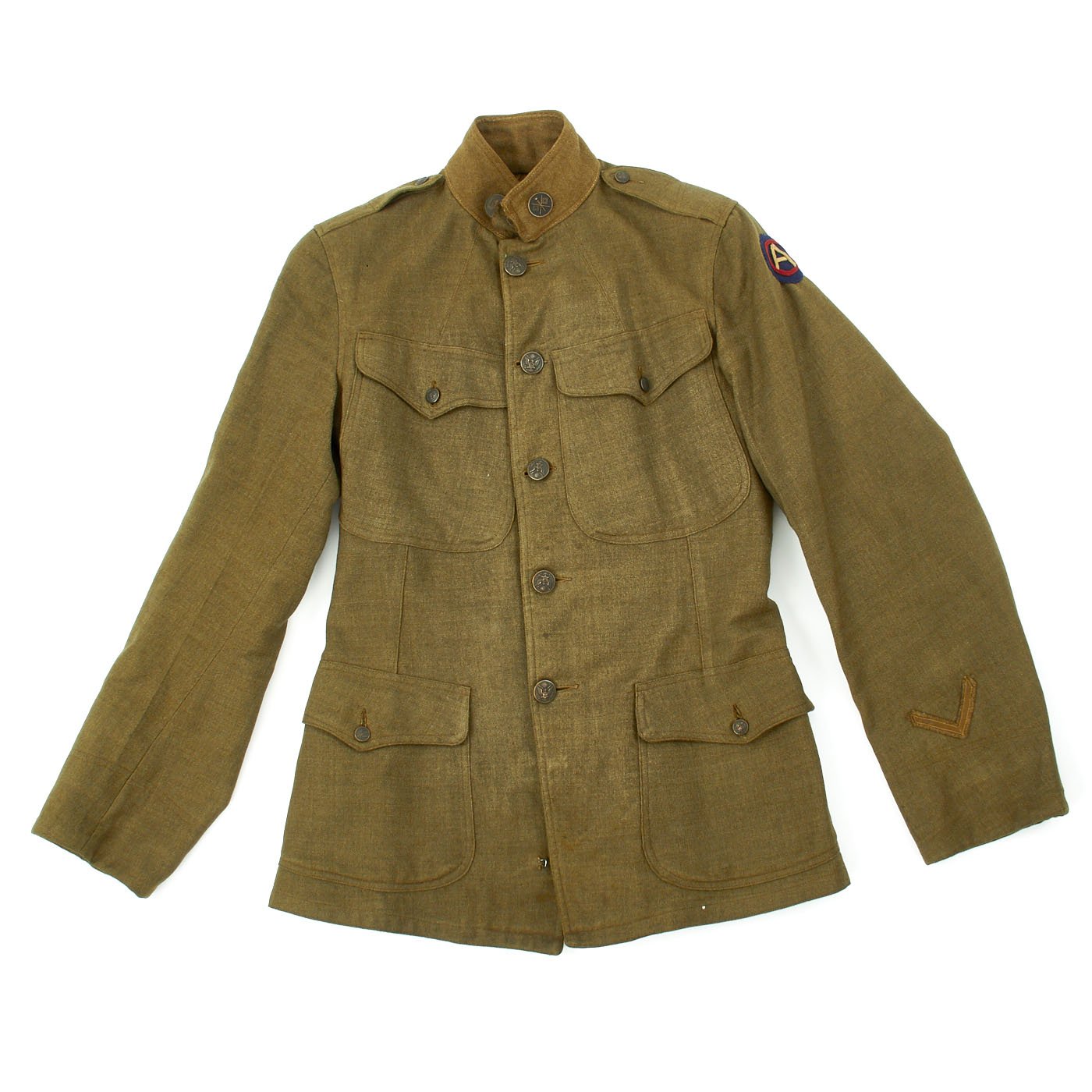 Original U.S. WWI Third Army Uniform Jacket and M1917 Helmet ...
