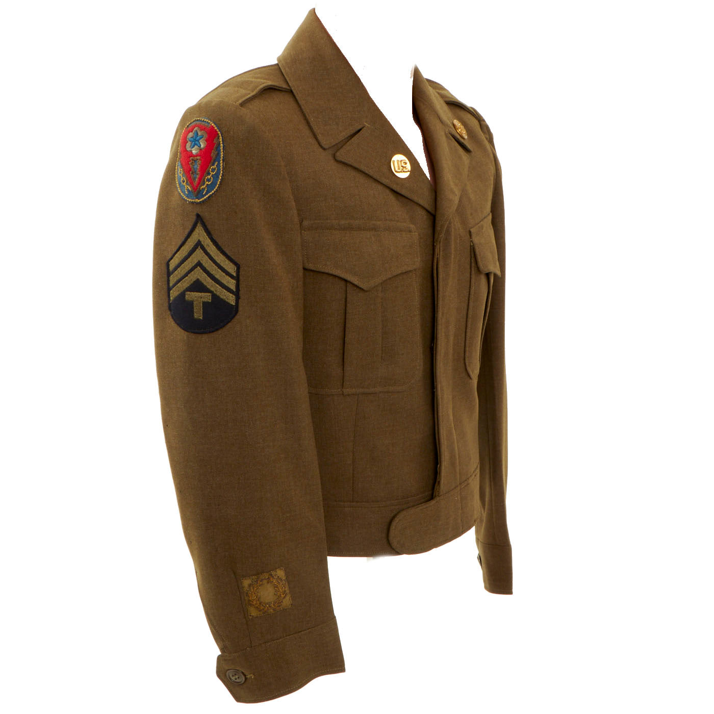 Original U.S. WWII Named IKE Jacket With Bullion SHAEF and ADSEC Patch ...