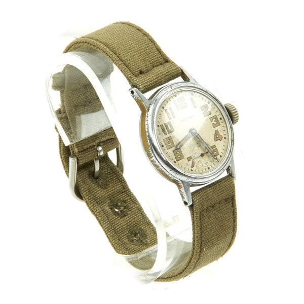 Original U.S. WWII 1942 Army 9-Jewel Wrist Watch by Waltham with Canva ...