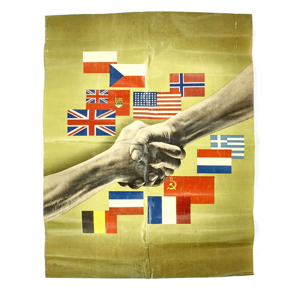 Original U.S. WWII Allied Handshake Propoganda Poster – International ...