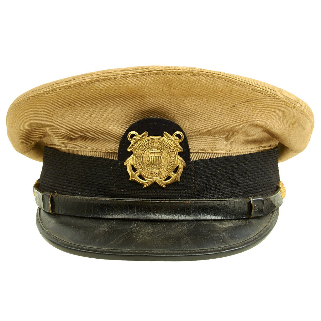 Original U.S. WWII Coast Guard NCO Khaki Combination Visor Cap - size ...