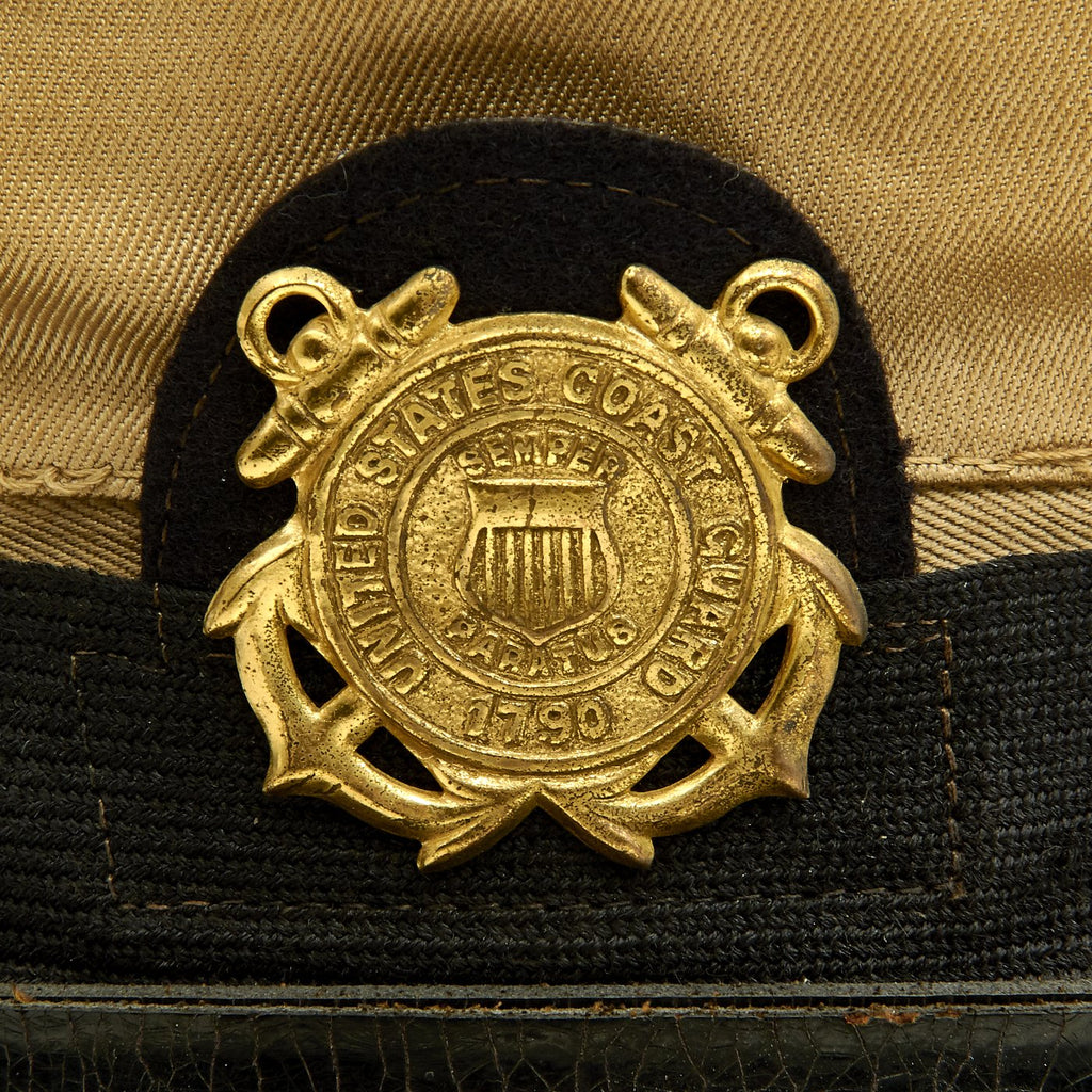 Original U.S. WWII Coast Guard NCO Khaki Combination Visor Cap - size ...