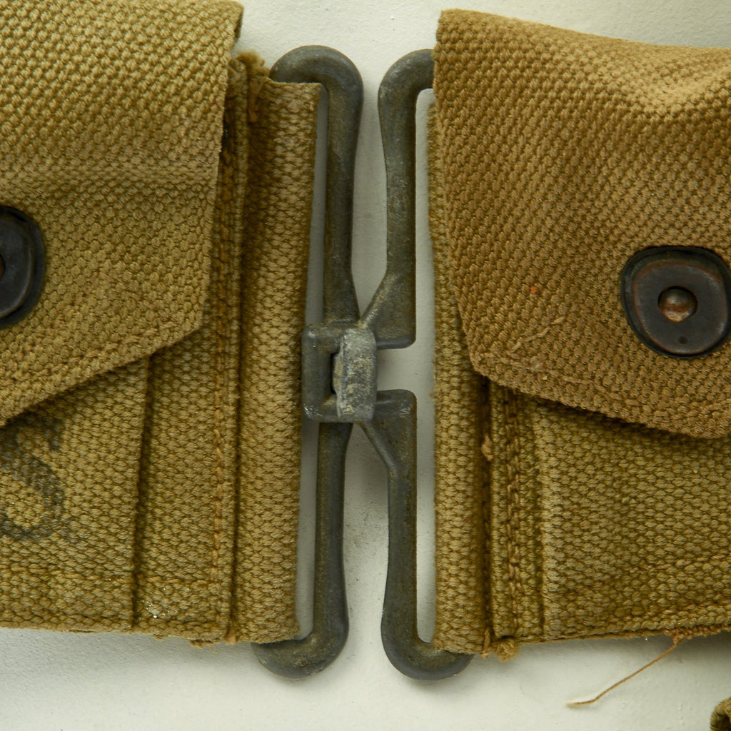 Original U.S. WWII Field Gear Set: M1923 Garand Belt, M1928 Pack, Cant ...